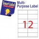 Smart Label 2506 Multipurpose Labels A4 48.5mmx16.9mm 6400's White