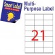 Smart Label 2506 Multipurpose Labels A4 48.5mmx16.9mm 6400's White