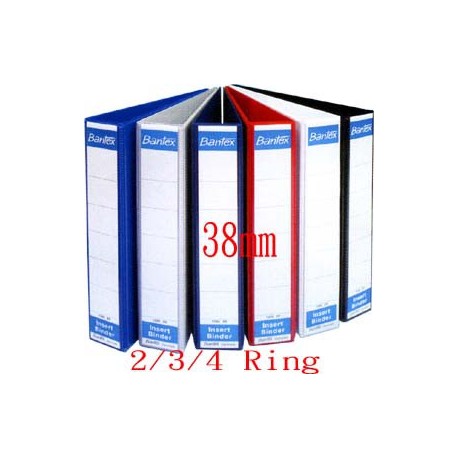 Bantex 1283 2D Ring PVC Insert Binder A4 38mm White