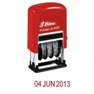 Shiny S-400Self-Inked Date Chop 4mm Red