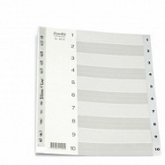 Bantex 6210 PVC Index Divider A4 1-10 Grey